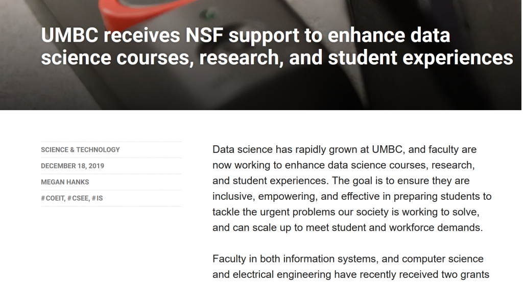 In the News – MData Lab - UMBC