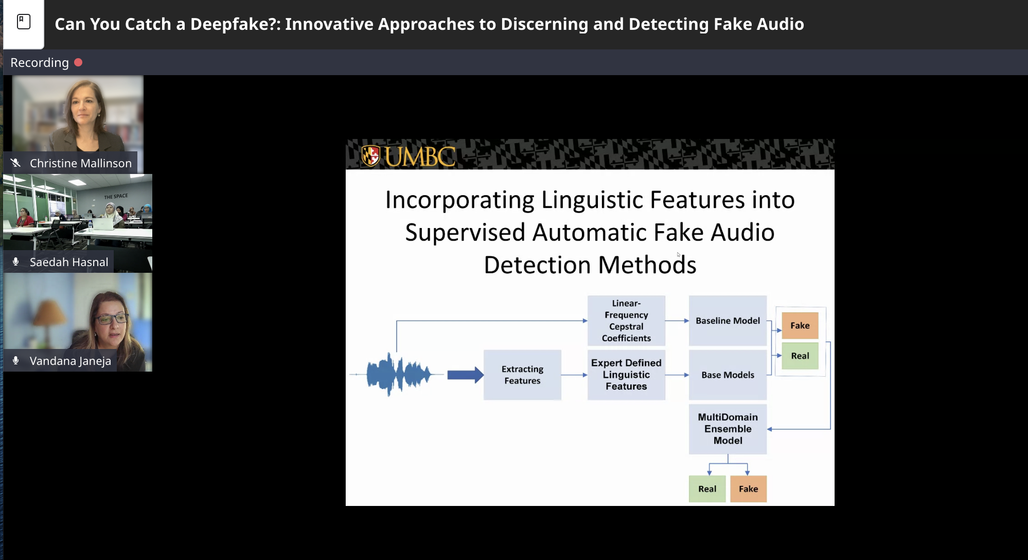 Audio Deep Fake Discernment – MData Lab – UMBC